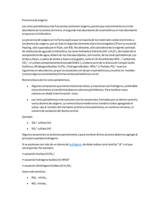 Iones poliatomicos | DOCX
