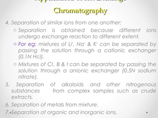 Ion exchange chromatography | PPT