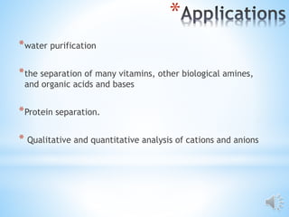 Ion exchange chromatography | PPTX
