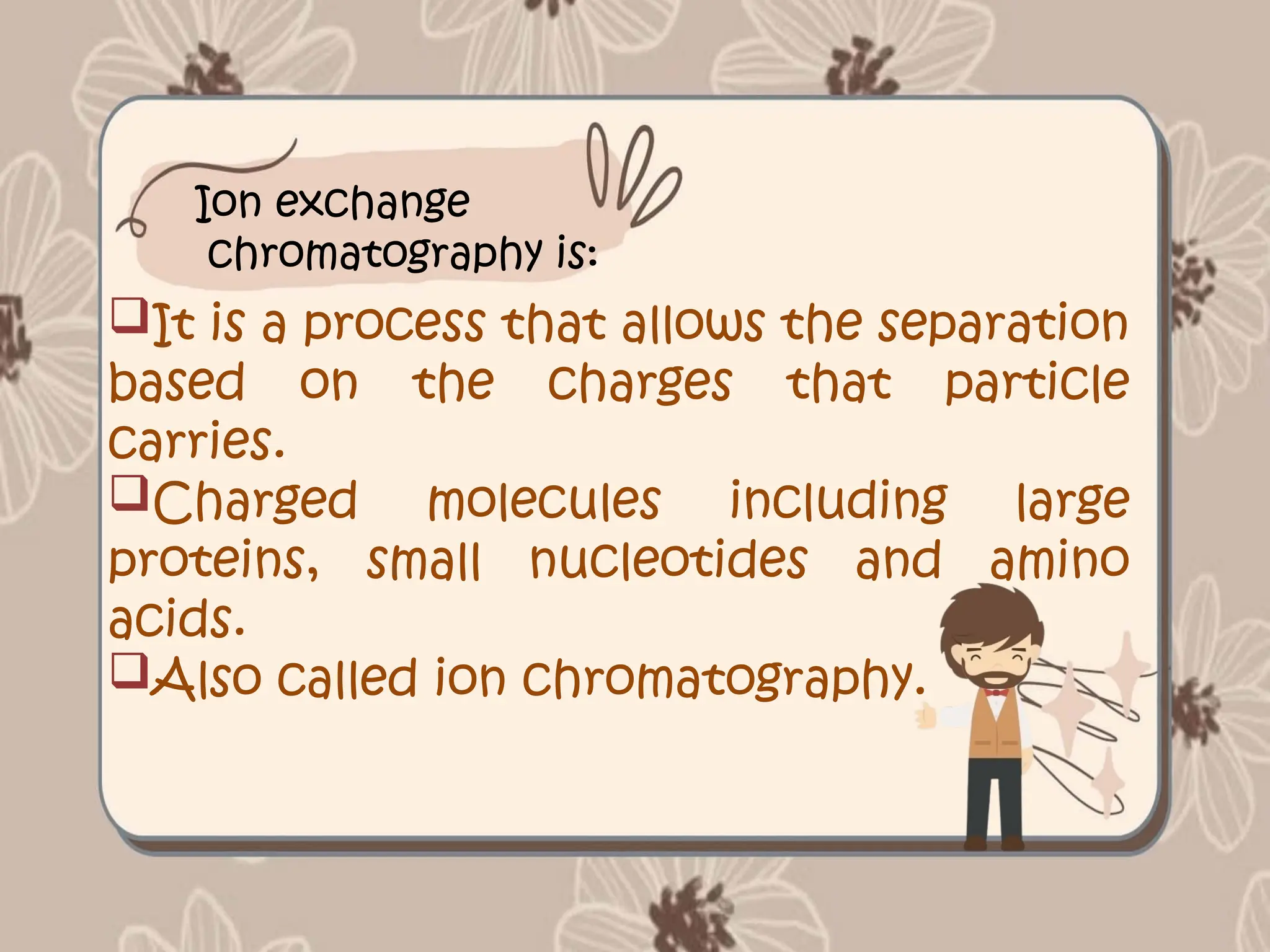 Ion exchange chromatography/ Instrumental Method of Analysis | PPTX