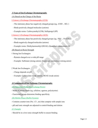 Ion Exchange Chromatography for B.Sc Biotechnology/Botany | PDF
