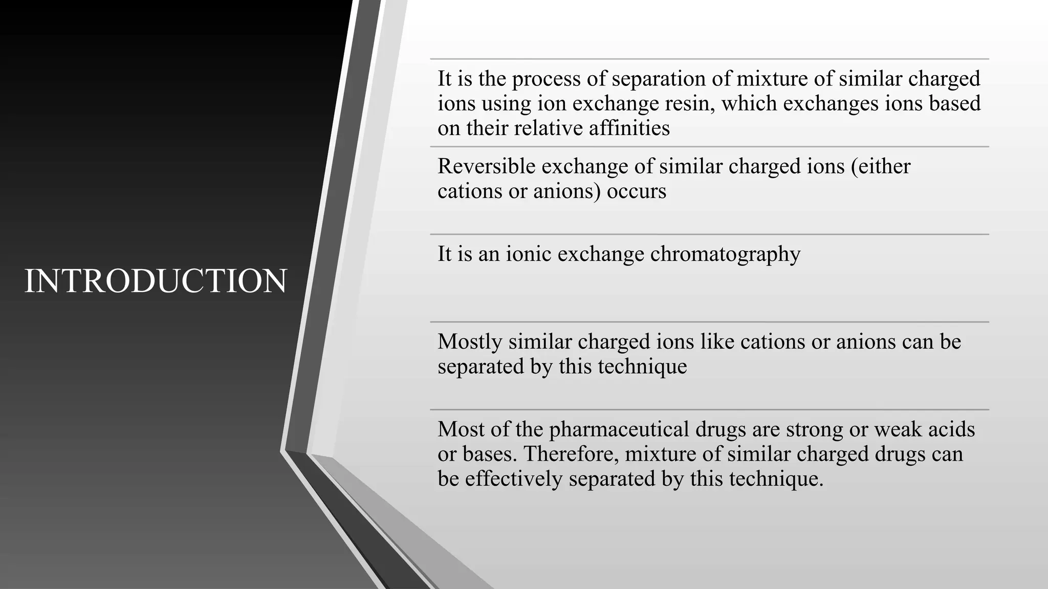 ION EXCHANGE CHROMATOGRAPHY TYPES OF ION EXCHANGE CHROMATOGRAPHY .pptx