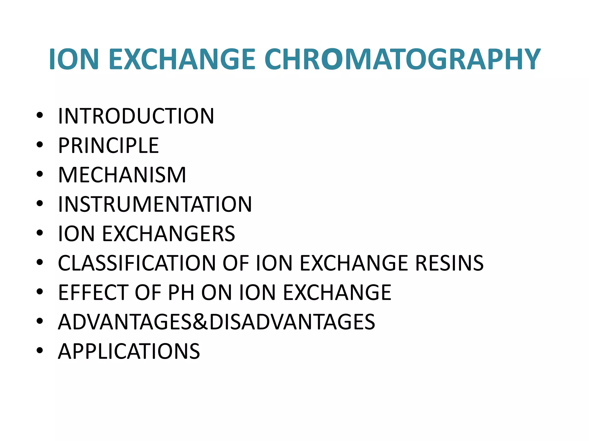 Ion exchange chromatography and gec | PPTX