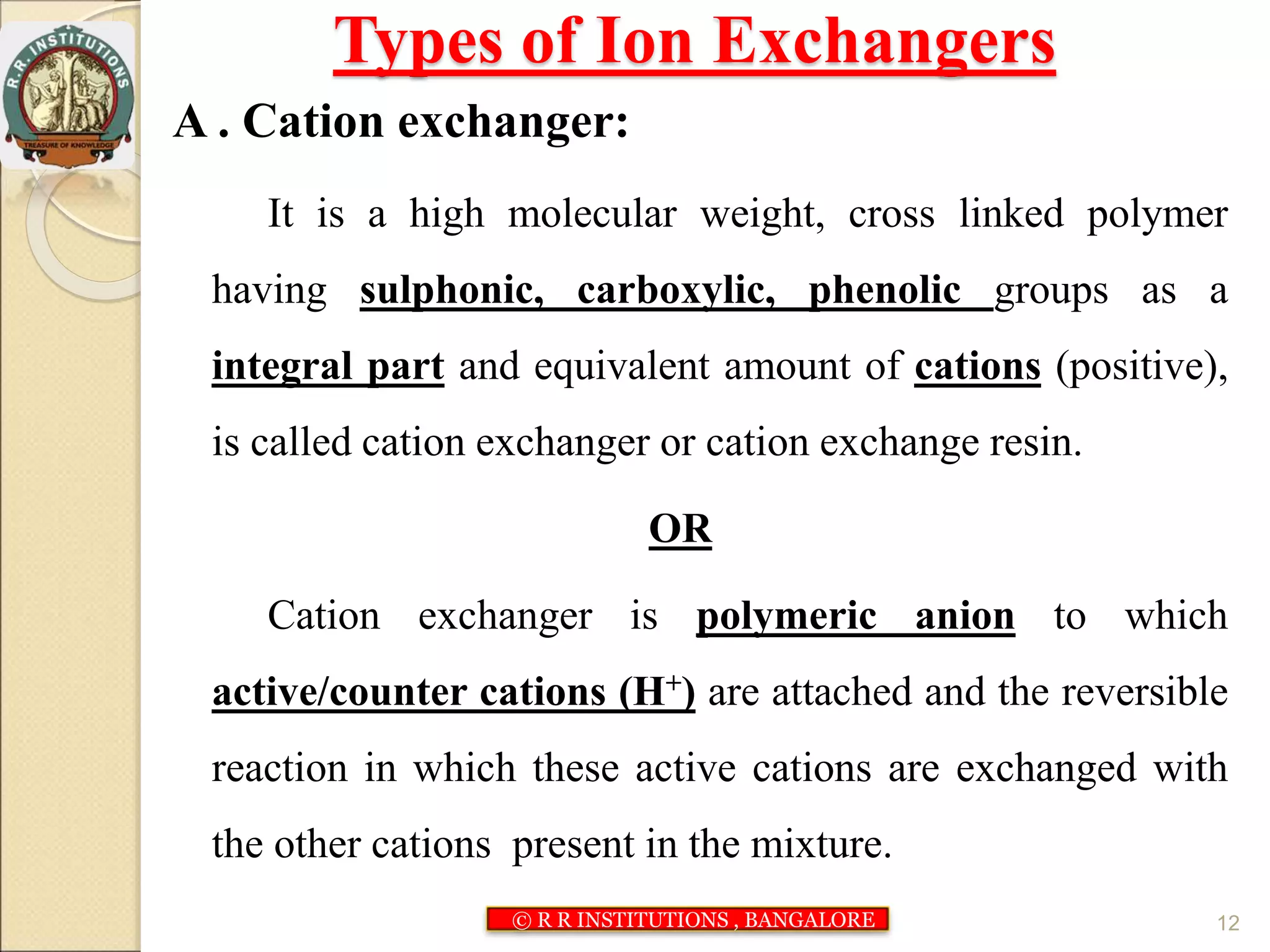 Ion exchange chromatography .ppt