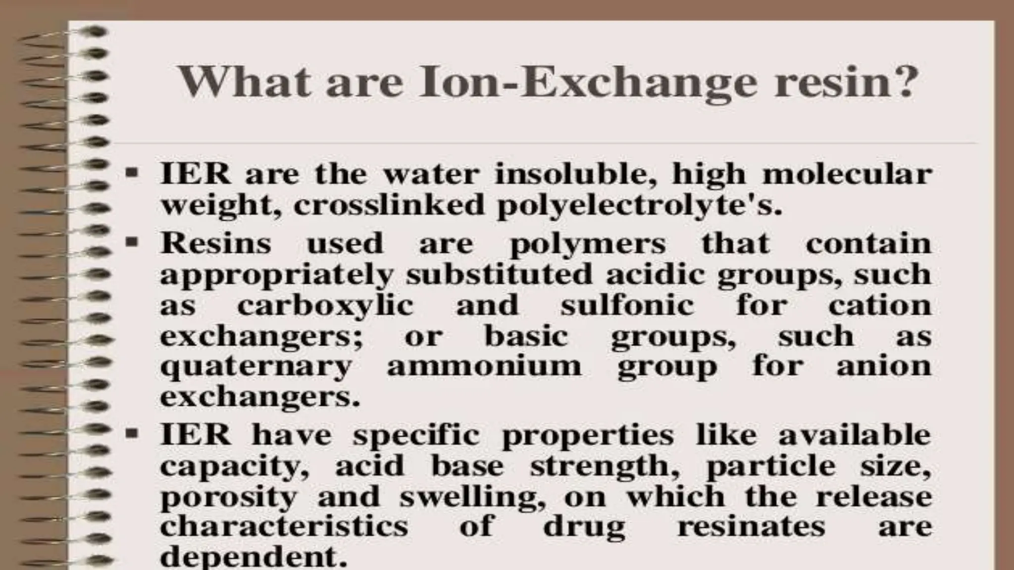 Ion exchange resins detail explanation .pptx