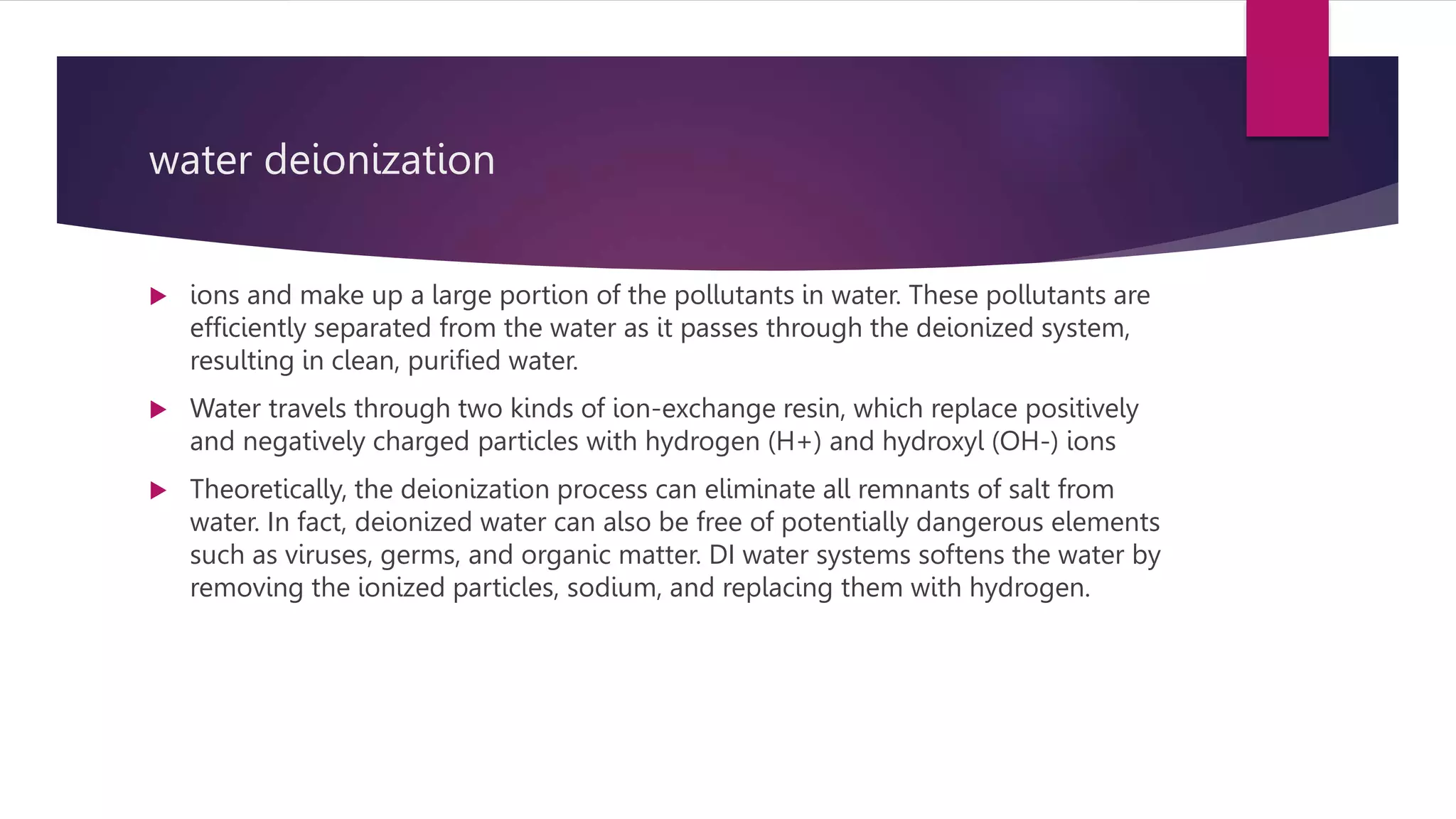 Ion Exchange Water Purification System. | PPTX