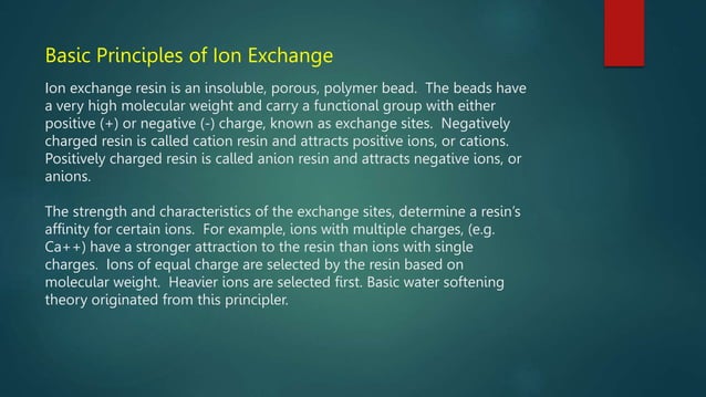 Ion Exchange Water Purification System. | PPTX | Chemistry | Science