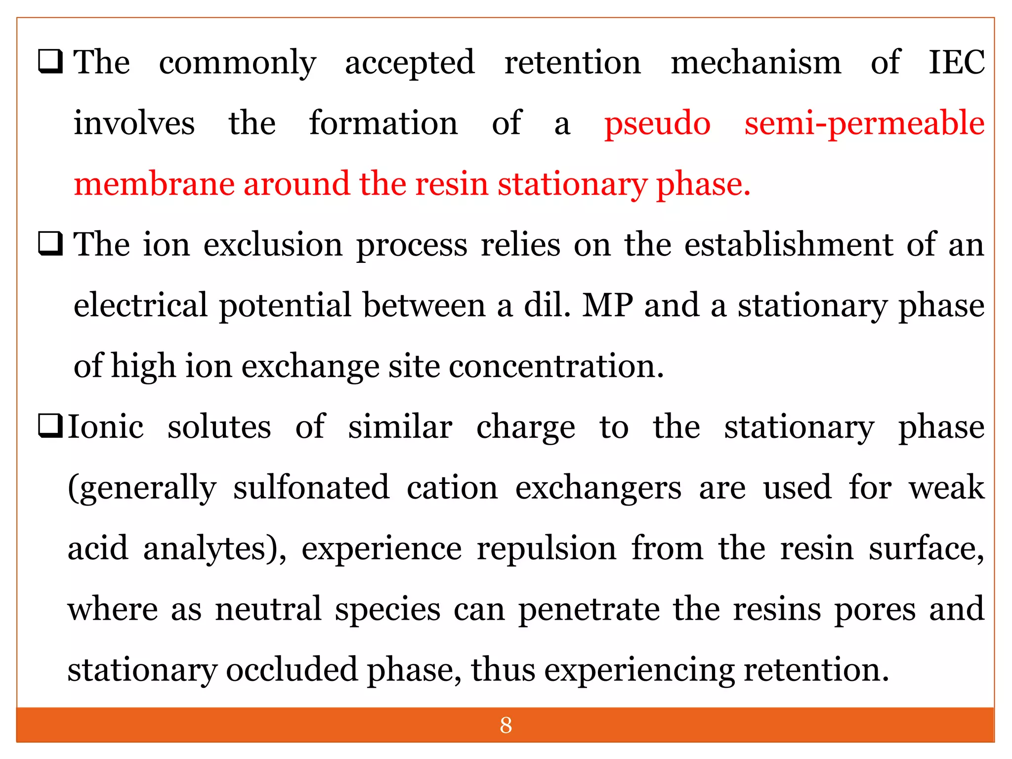 Ion exclusion chromatography | PPTX