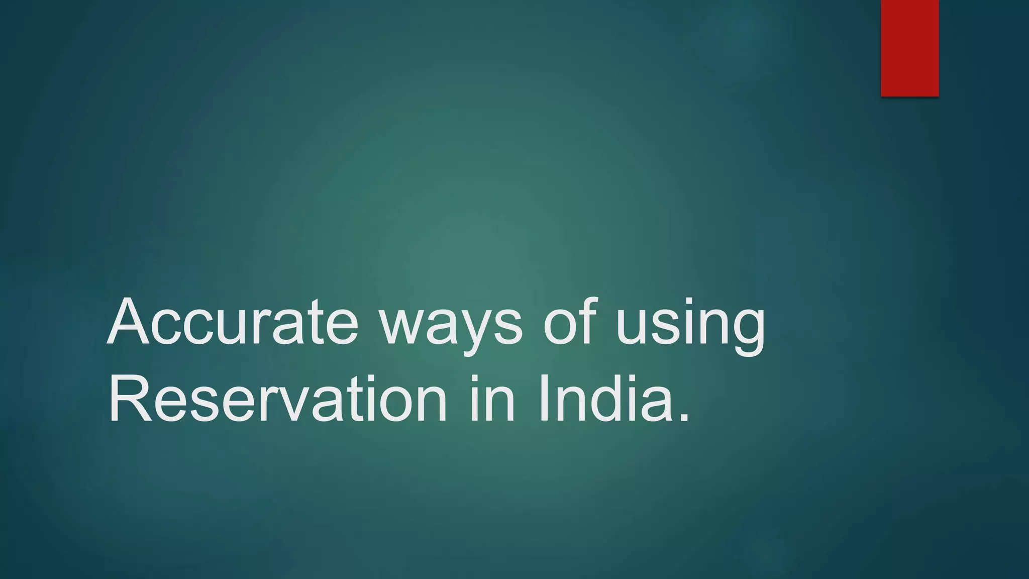 Reservation In India PPT | PPTX