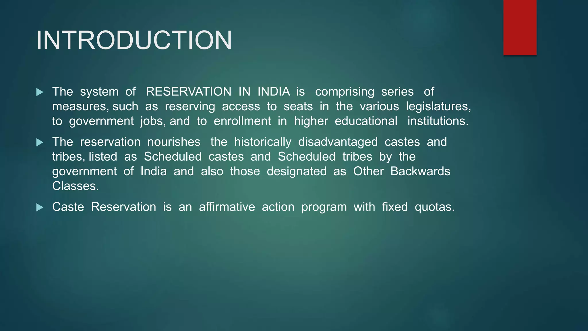 Reservation In India PPT | PPTX