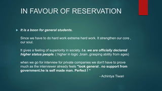 Reservation In India PPT | PPTX