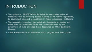 Reservation In India PPT | PPTX