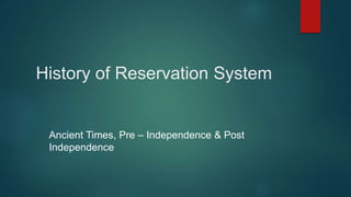 Reservation In India PPT | PPTX