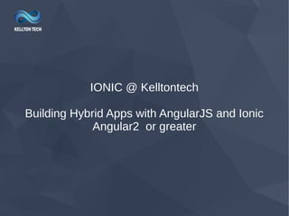 IONIC - Hybrid Mobile App Development | ODP