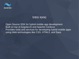 IONIC - Hybrid Mobile App Development | ODP | Web Development | Internet