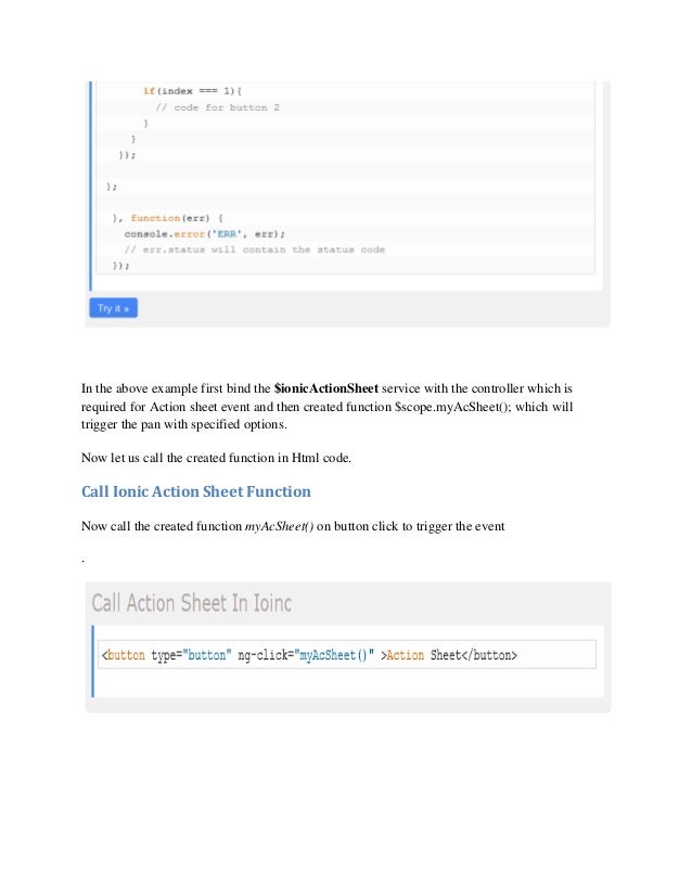 Ionic Action Sheet | Tutorialsplane.com