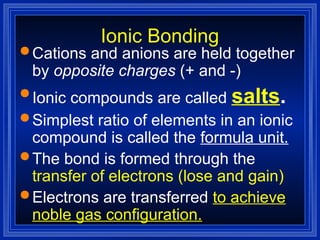 Comprehensive Overview of Ionic and Metallic Bonding in Chemistry | PPT