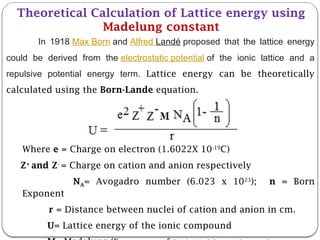 Comprehensive Overview of Ionic Bonding and Lattice Energy Calculations ...