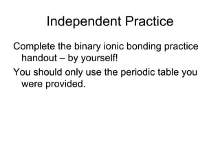 Ionic bonding binary | PPT