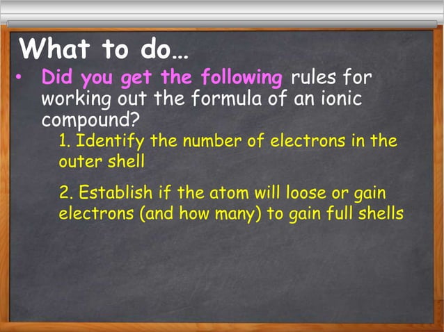 Ionic bonding revision | PPTX | Chemistry | Science