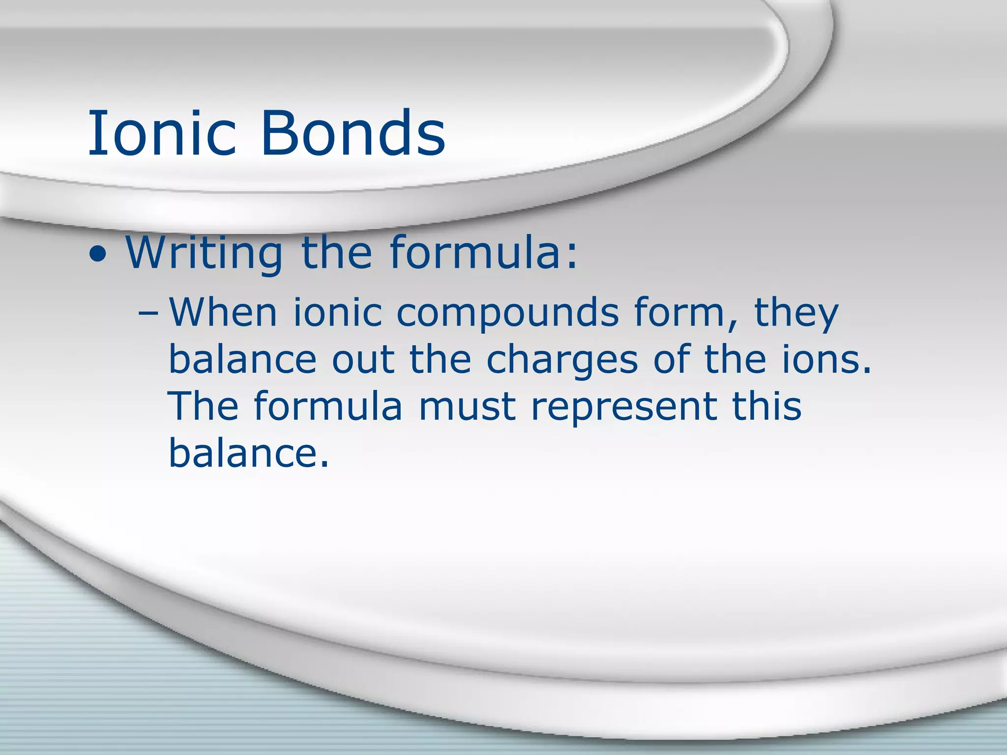Ionic bonds | PPT