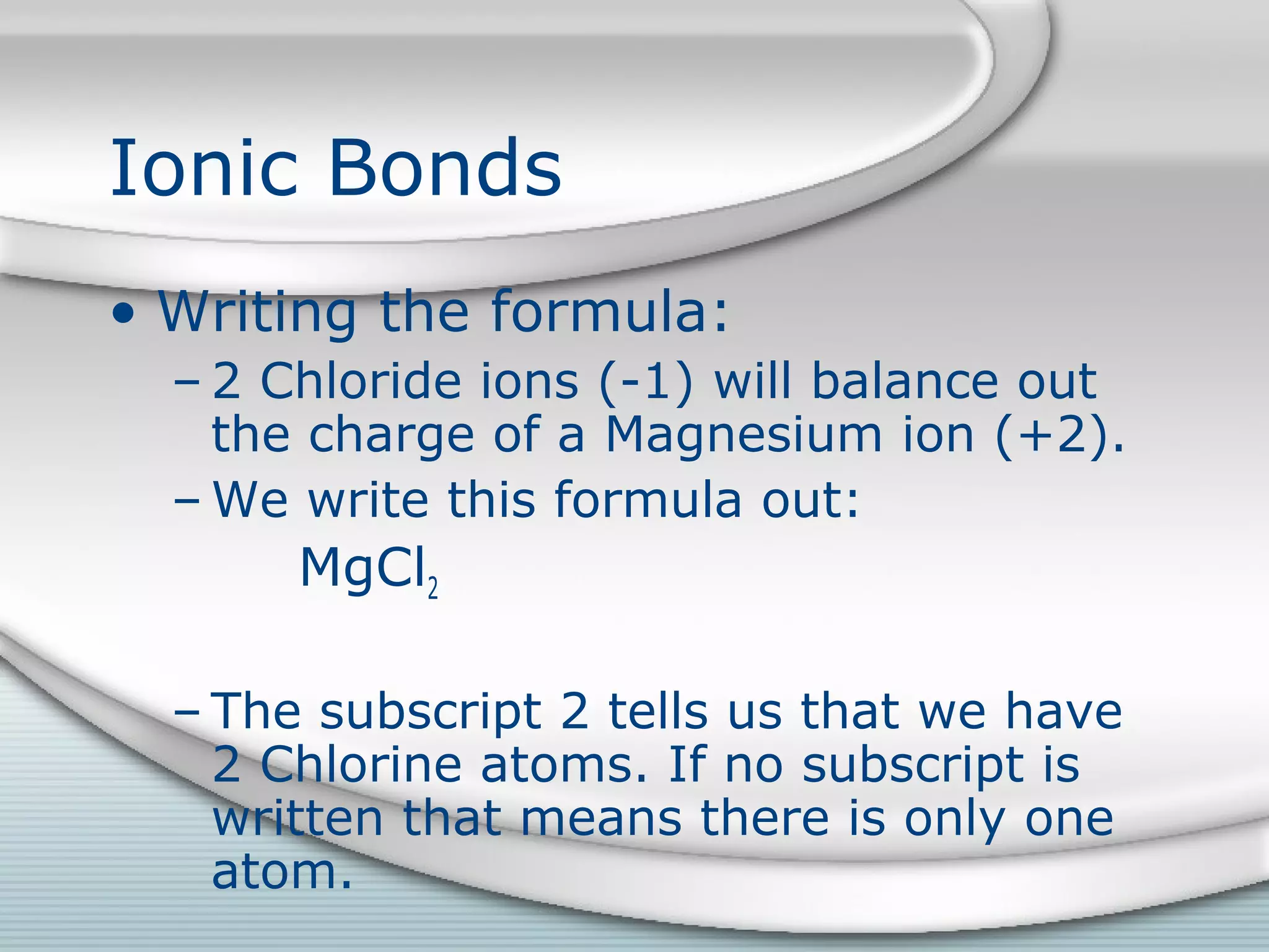 Ionic bonds | PPT