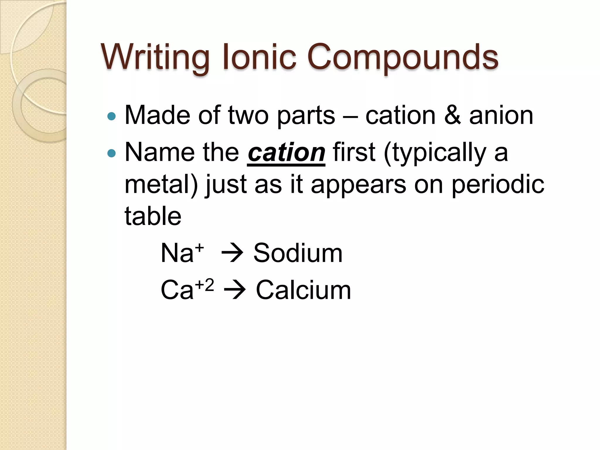Ionic compounds naming | PPTX