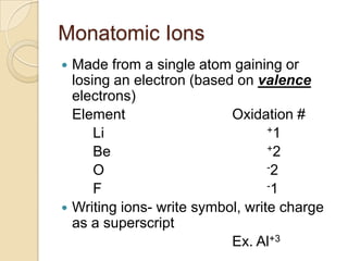 Ionic compounds naming | PPTX