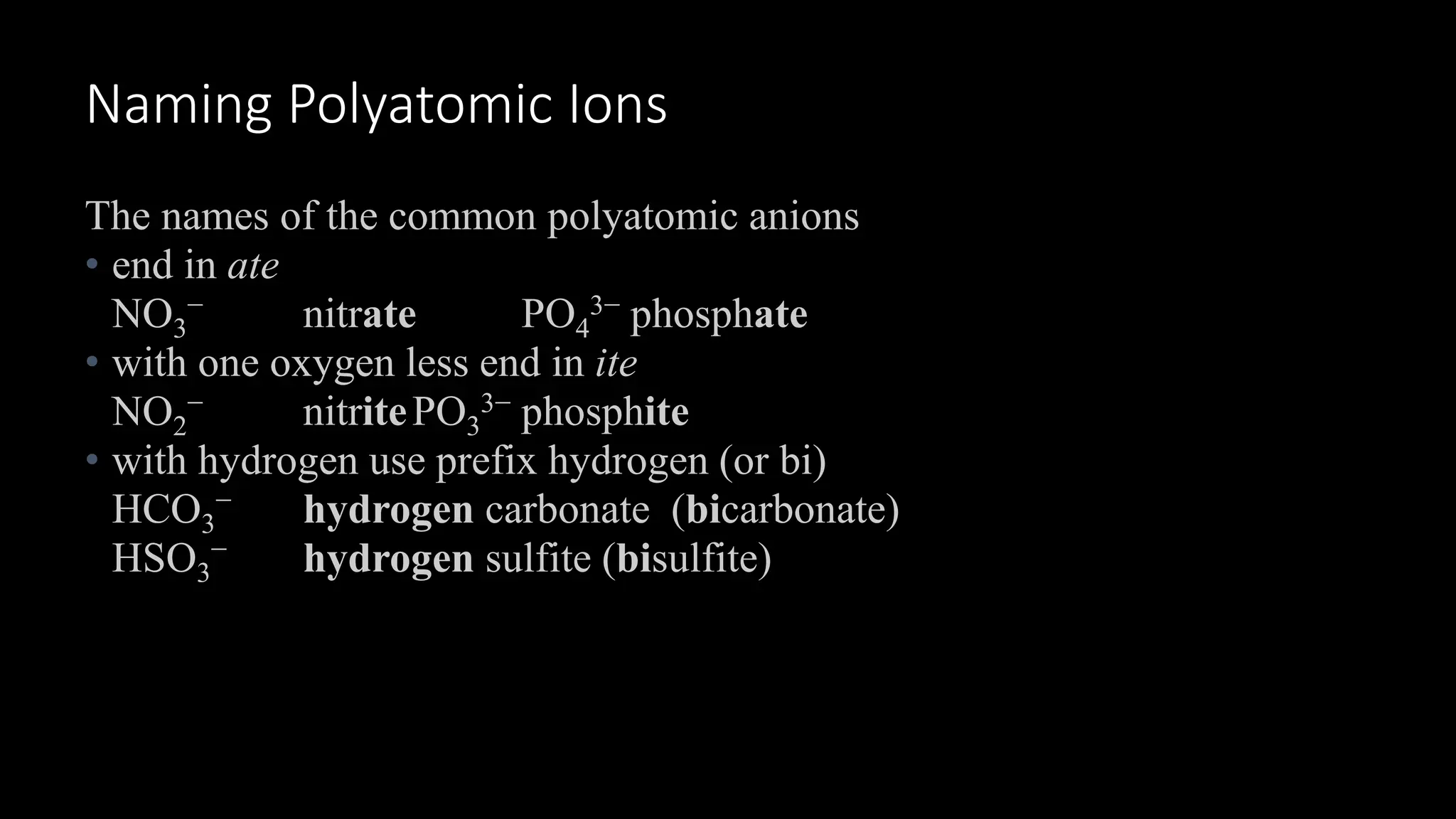 Ionic Compound With Polyatomic Ions Pptx