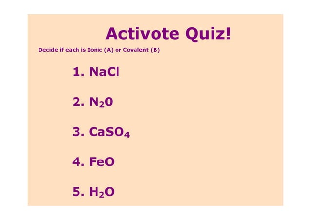 Ionic Covalent Compounds | PPT