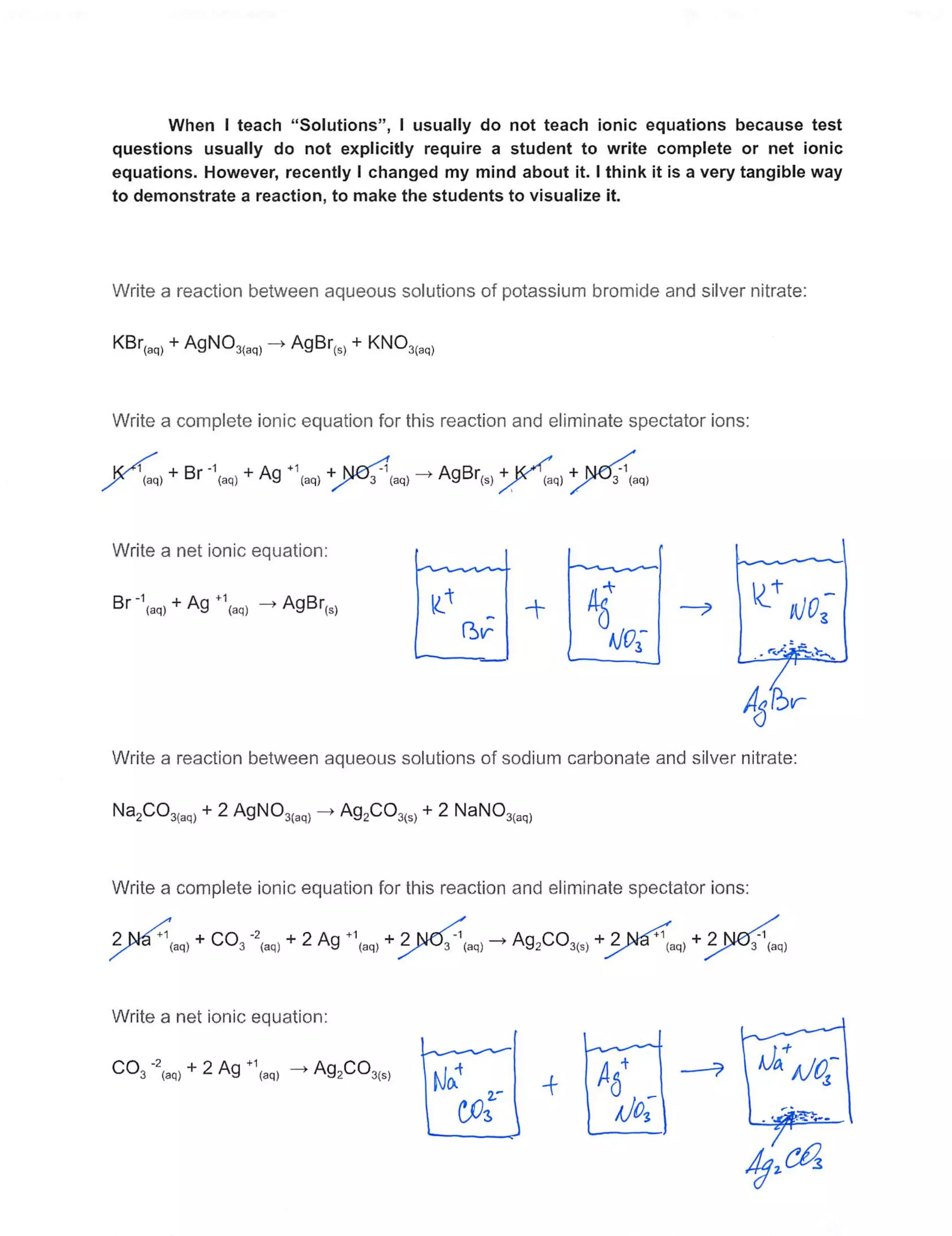 Writing Ionic equations | PDF