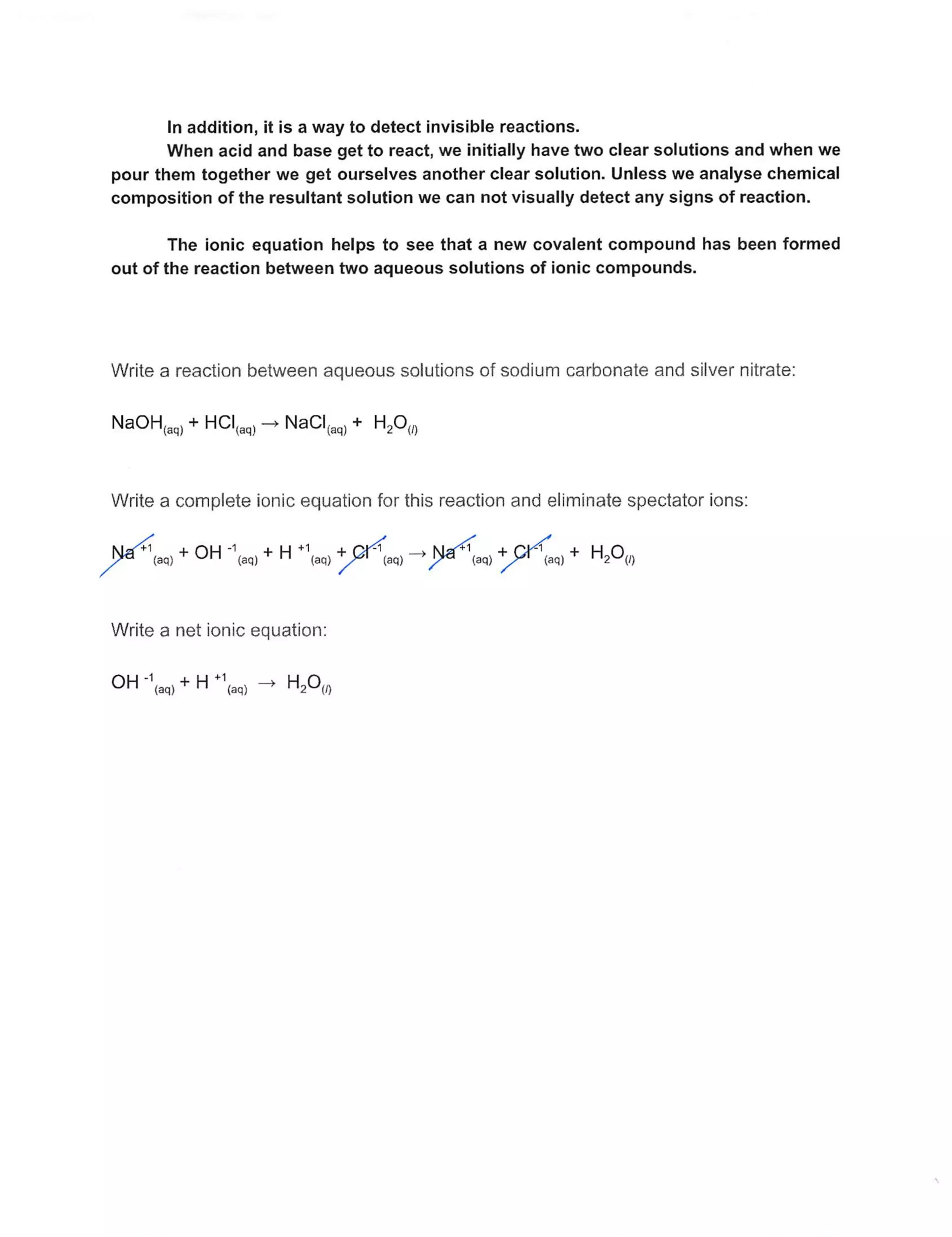Writing Ionic equations | PDF
