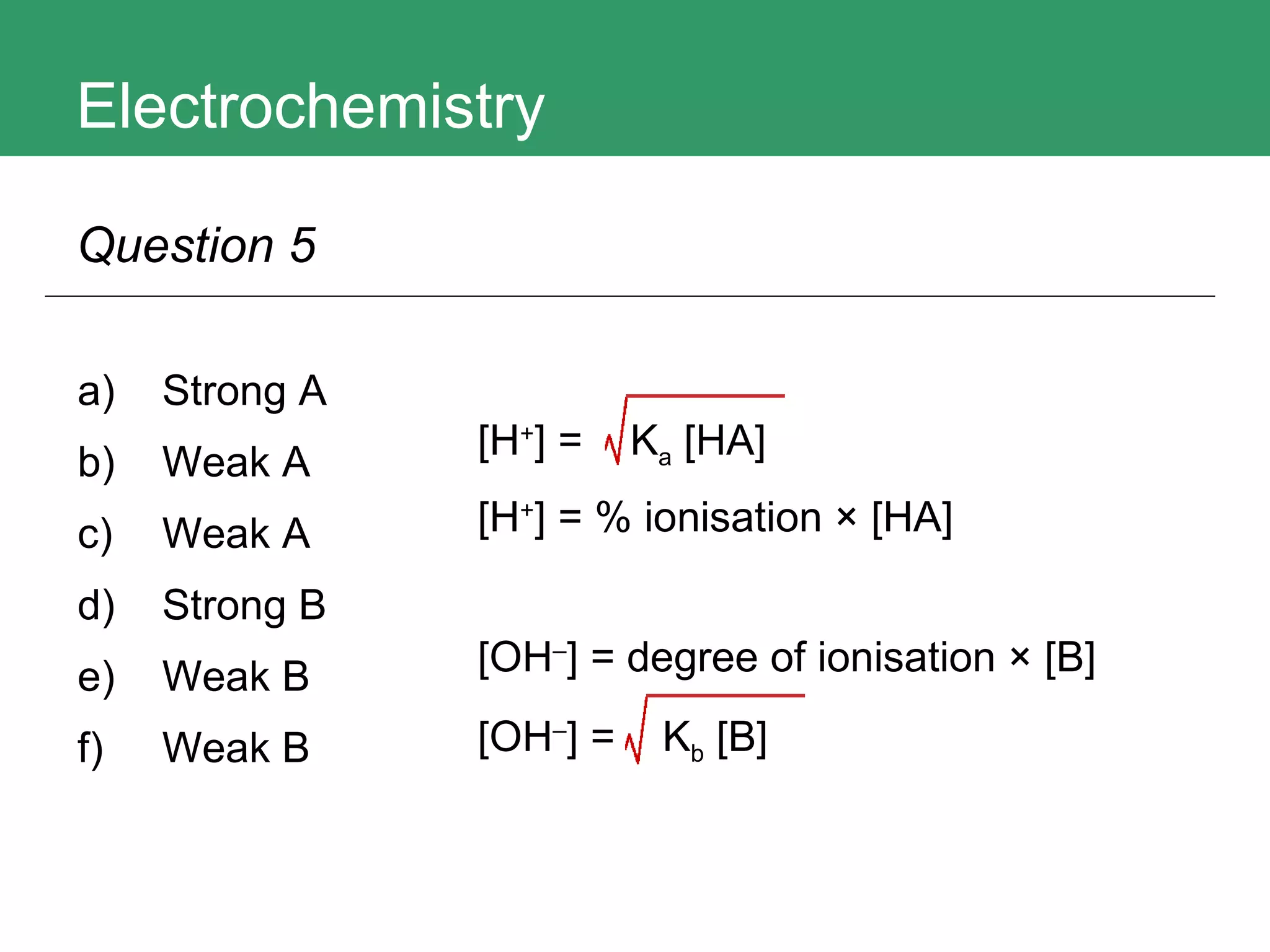 Ionic Equilibria (Exercise) | PPT | Chemistry | Science