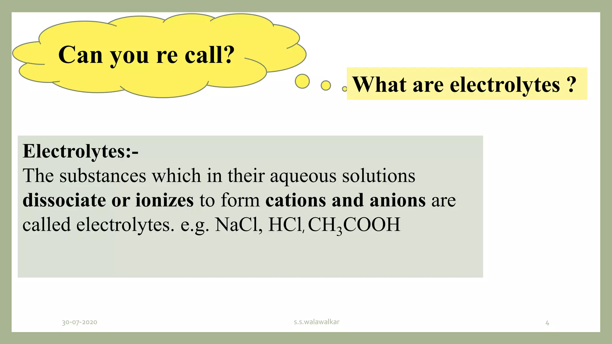 Ionic equilibria | chemical equilibria |Types of electrolyte |Degree of ...