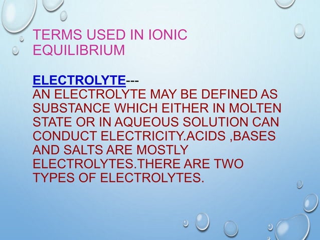 Ionic equilibrium | PPTX