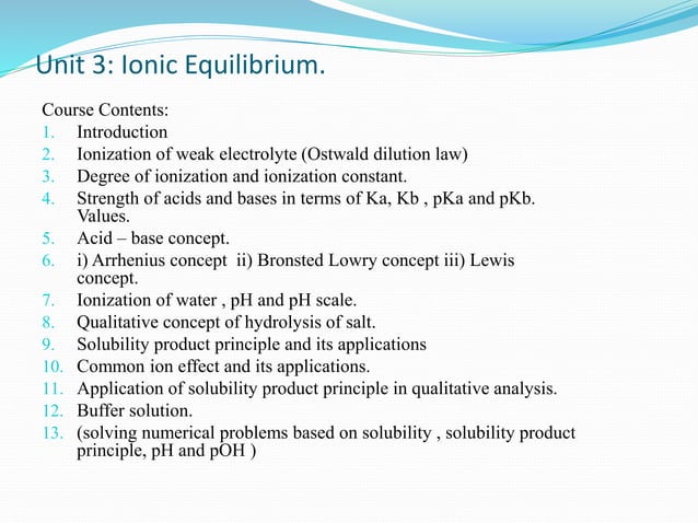 Ionic equilibrium | PPTX