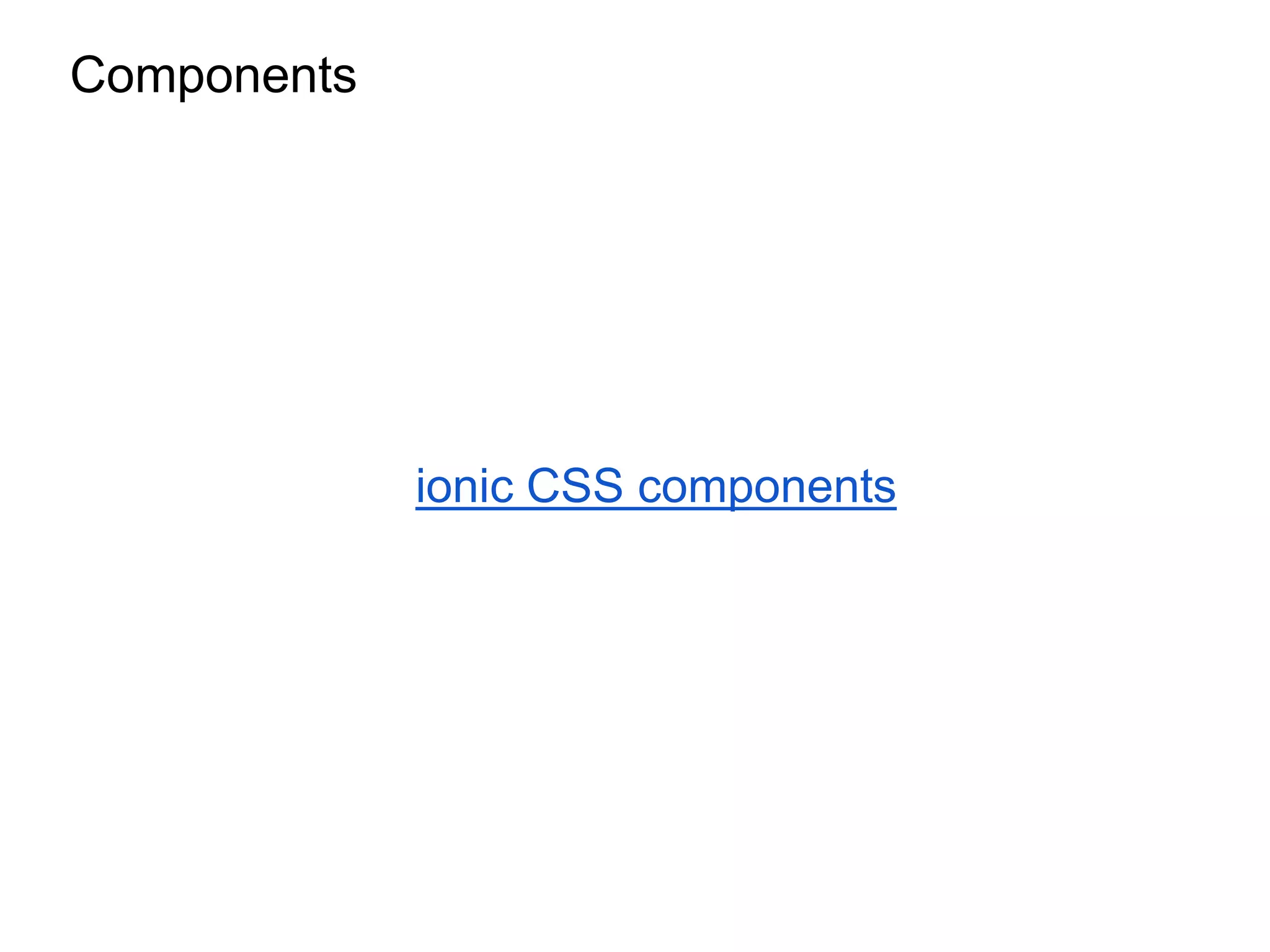 Introduction to Ionic framework | PPTX