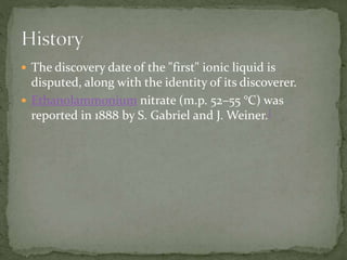 Ionic liquids | PPTX