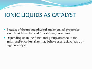 Phase Transfer Catalysis and Ionic liquids | PPT