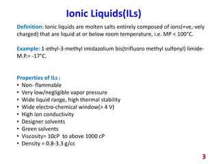 Ionic liquids in selective extraction of co from ni | PPTX