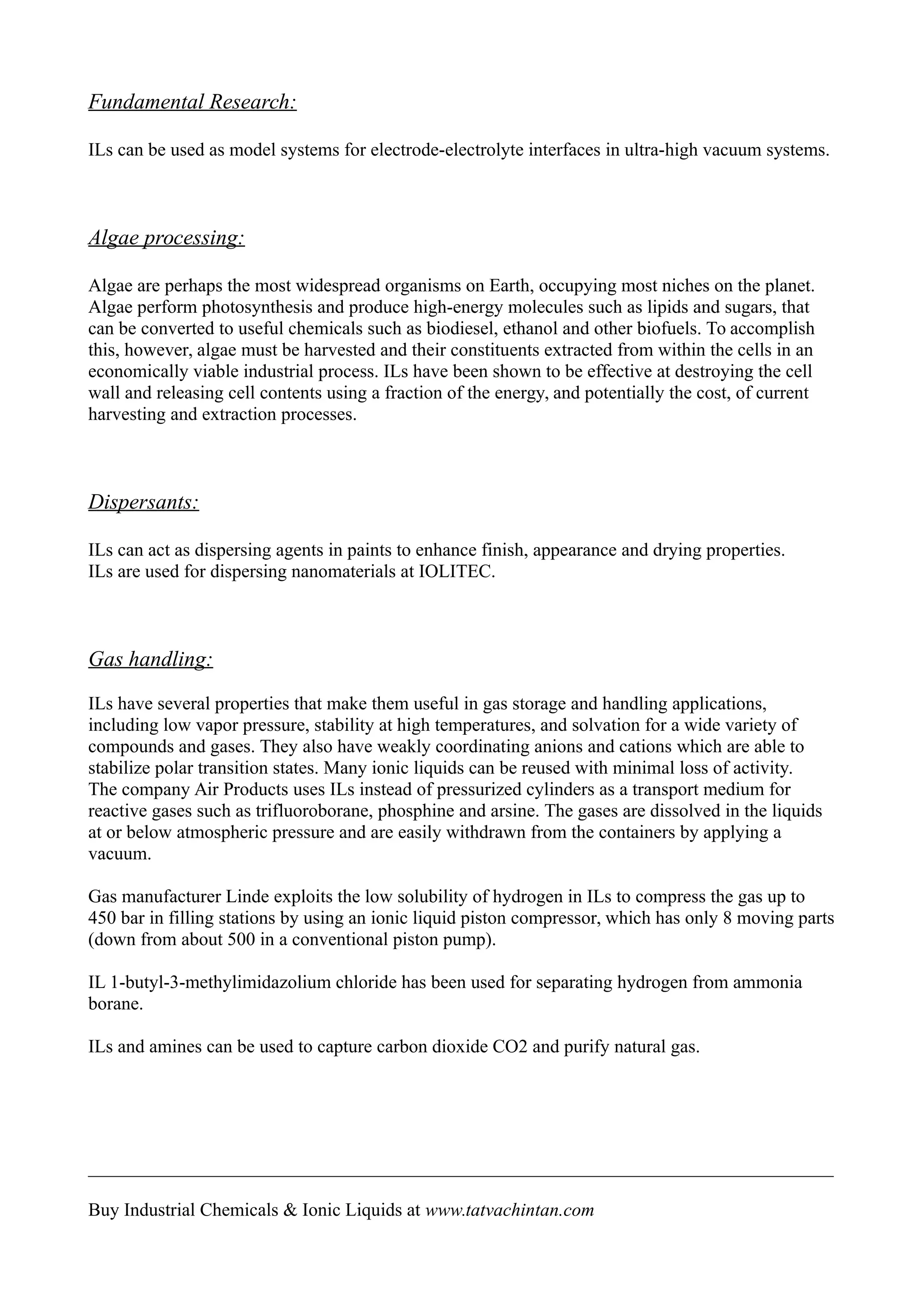 Ionic liquids & its applications | PDF | Chemistry | Science