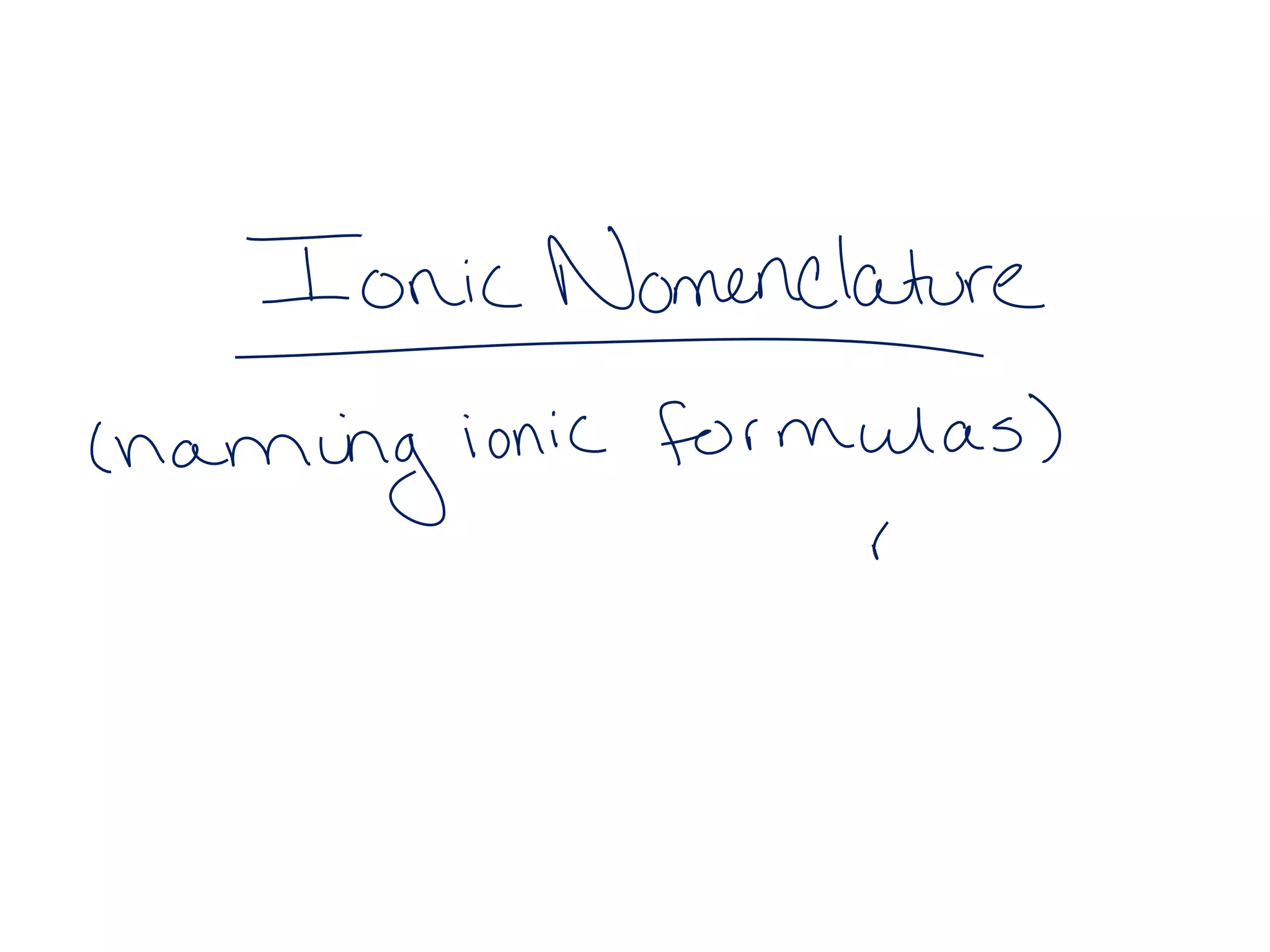 Ionic Nomenclature | PPT