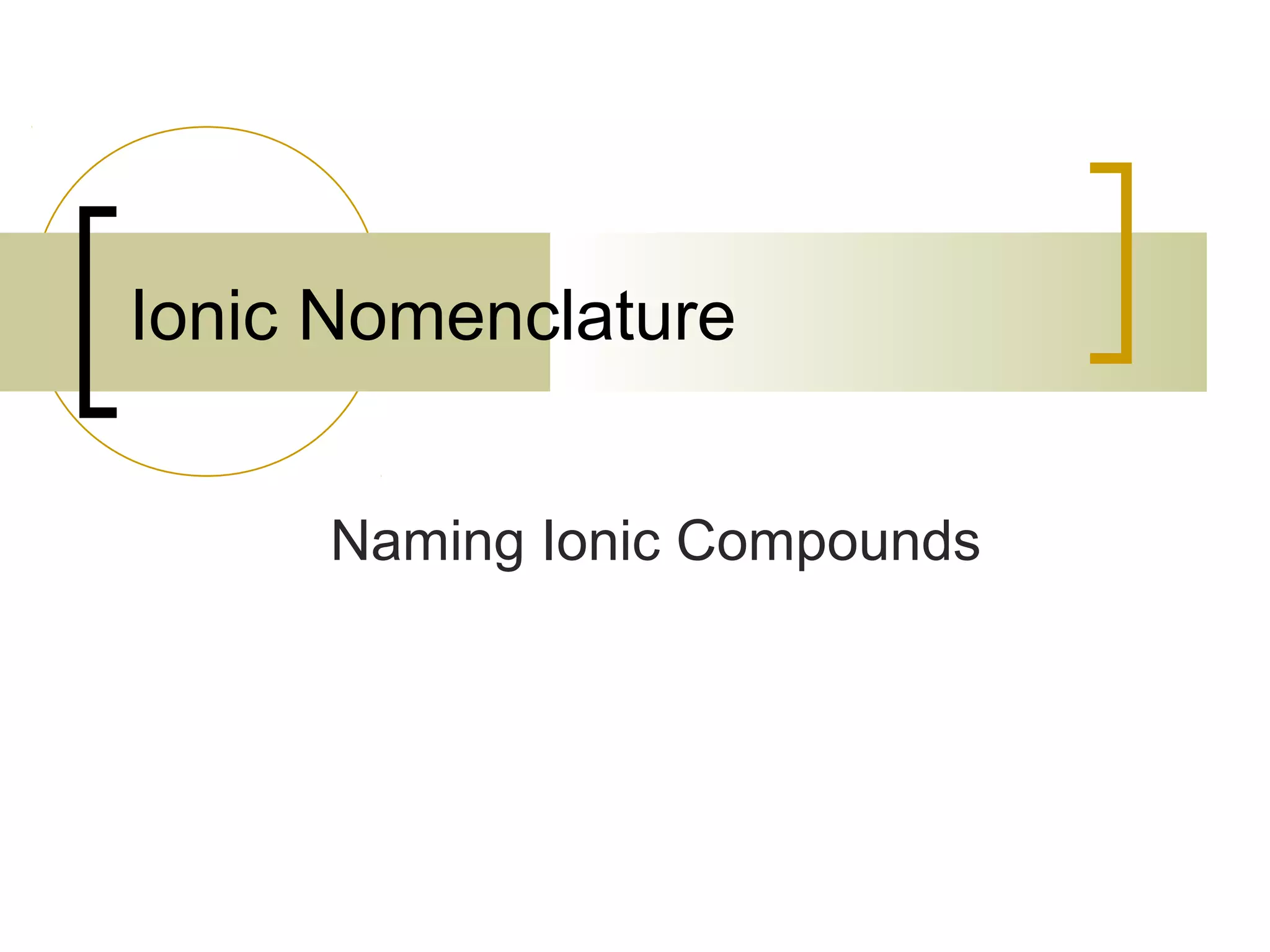 Ionic nomenclature | PPT