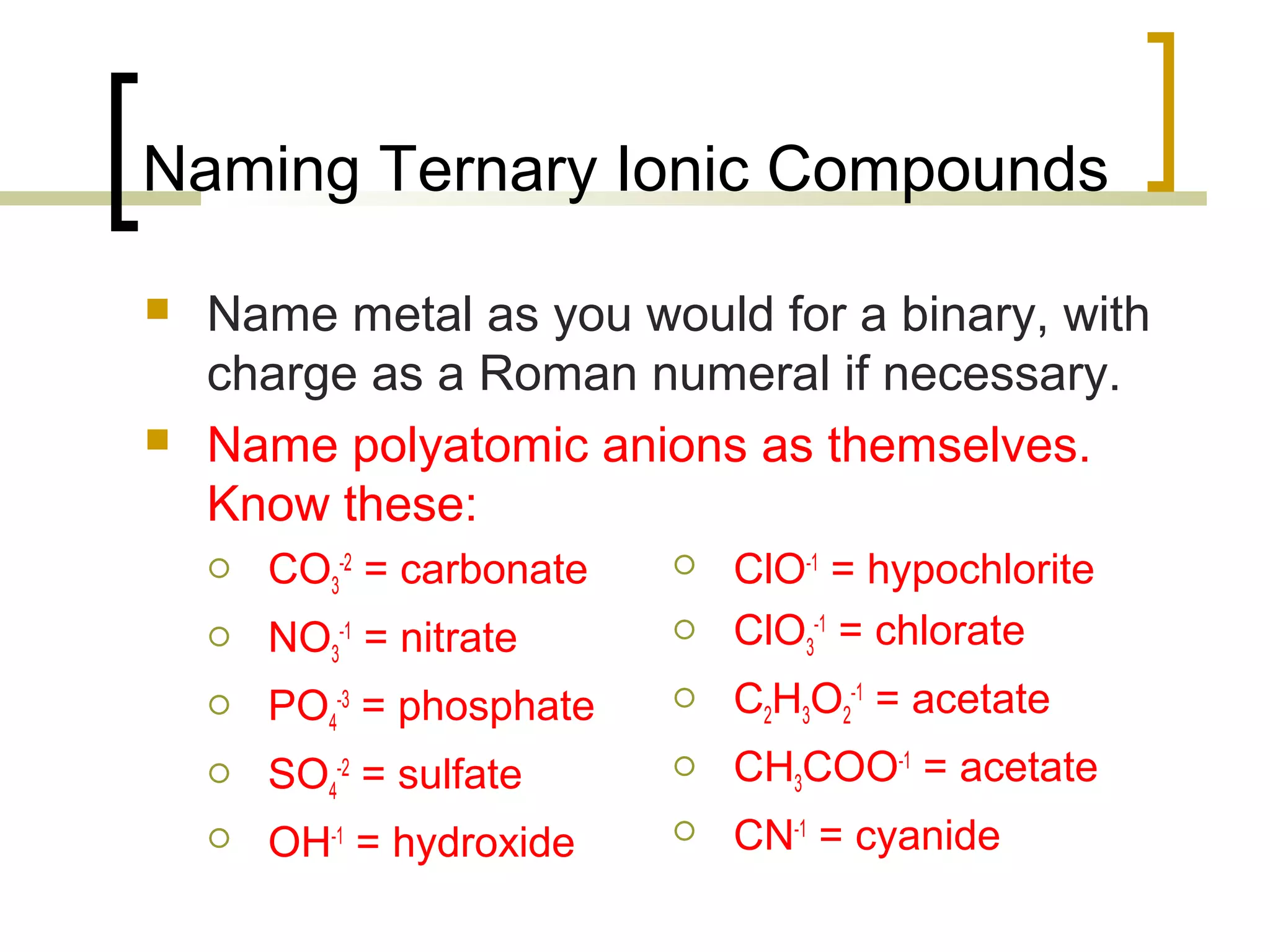Ionic nomenclature | PPT