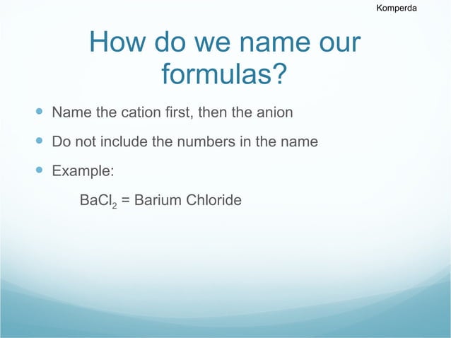 Ionic Nomenclature & Compounds | PPT
