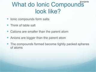 Ionic Nomenclature & Compounds | PPT
