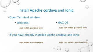 IONIC - Hybrid Mobile App Development | PPTX | Web Development | Internet