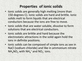 Ionic solids | PPTX