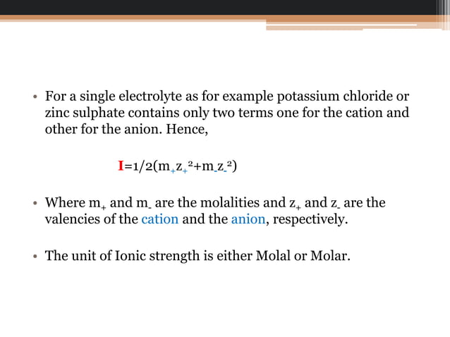 Ionic strength principle | PPTX | Chemistry | Science