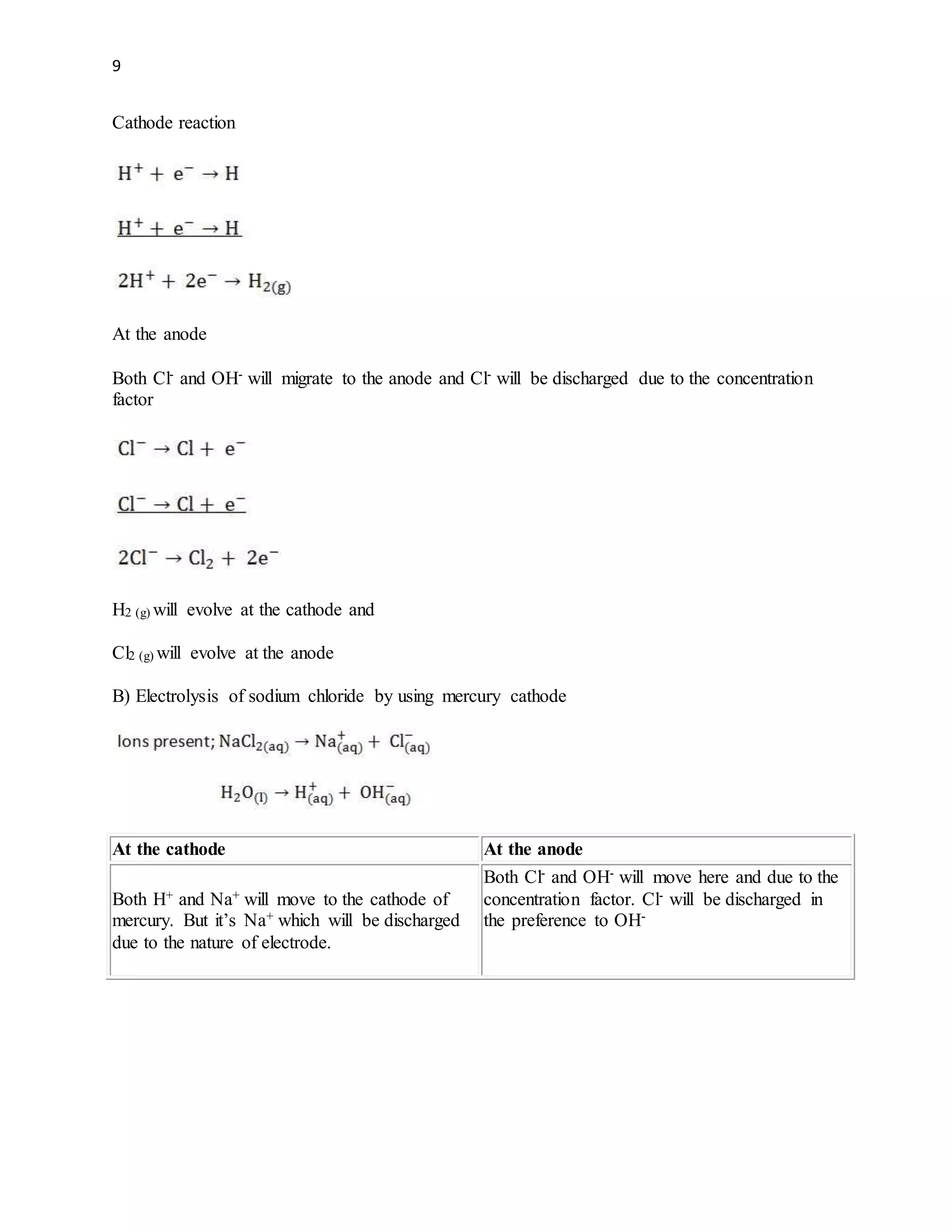 Ionic theory and electrolysis | DOCX
